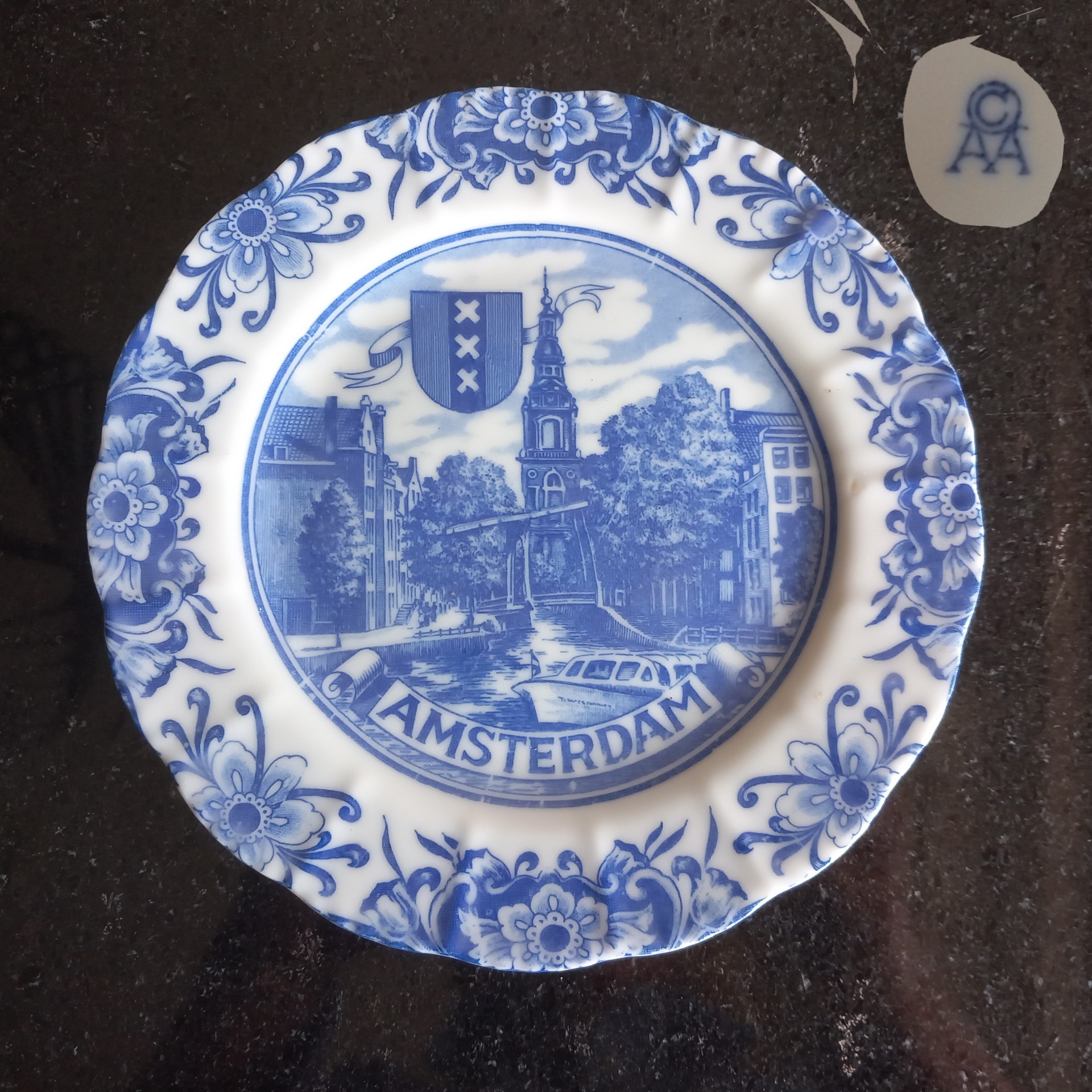 Wie herkent dit blauwe (delfts blauw) porseleinen wandbordje amsterdam ...