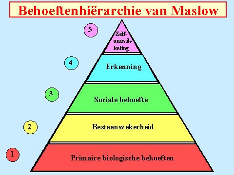 Moet je bij de piramide van Maslow de onderste laag als dagelijkse ...